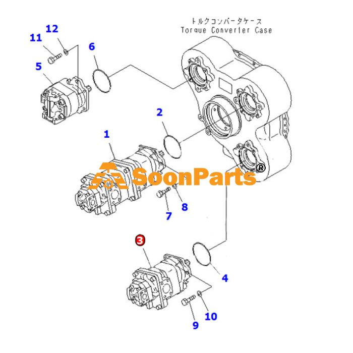 Hydraulische Zahnradpumpe 705-52-31180 für Komatsu Muldenkipper HM300TN ...