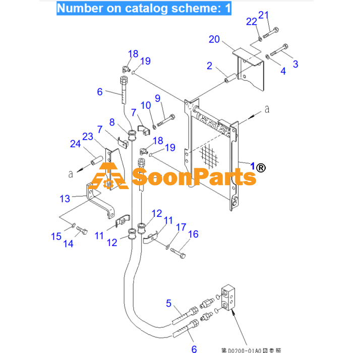 Hydraulikölkühler 195-03-61311 1950361311 für Komatsu Bulldozer D375A-5