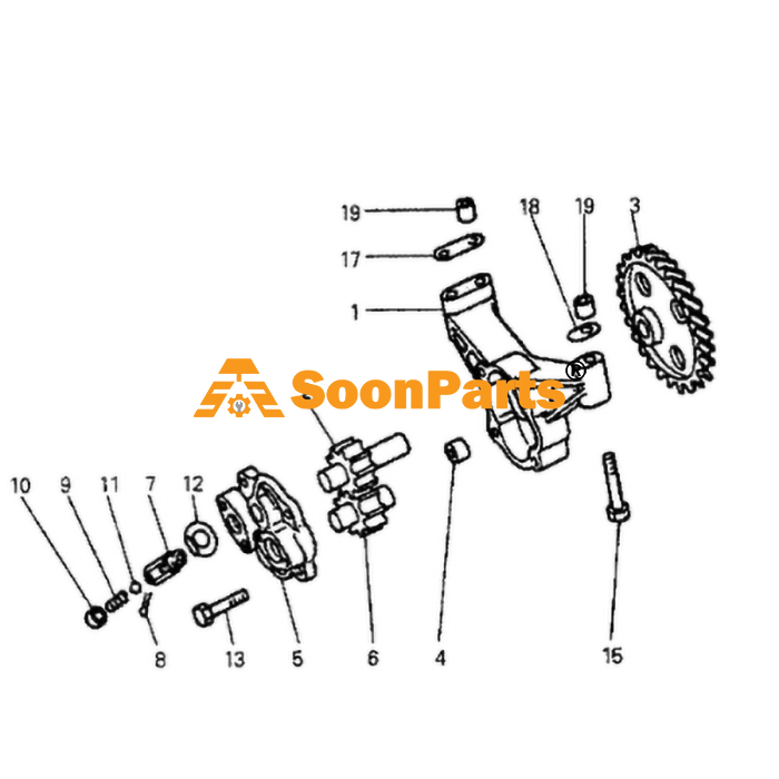 Schmierölpumpe 26100-93010 für Hyundai Bagger R210ECONO R210LC-3H R210LC-7H