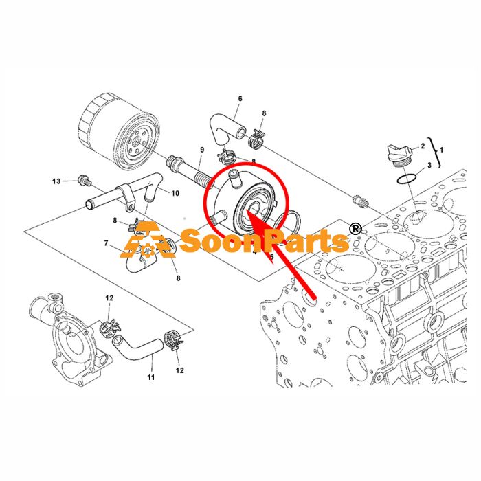 Buy Engine Oil Cooler VOE22673617 for Volvo Excavator EC120D EC140D at ...
