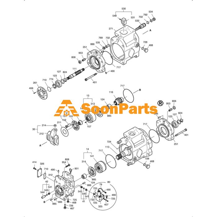 Buy Pump Seal Kit K9004882 For Doosan Daewoo Excavator DX260 DH220-9E ...