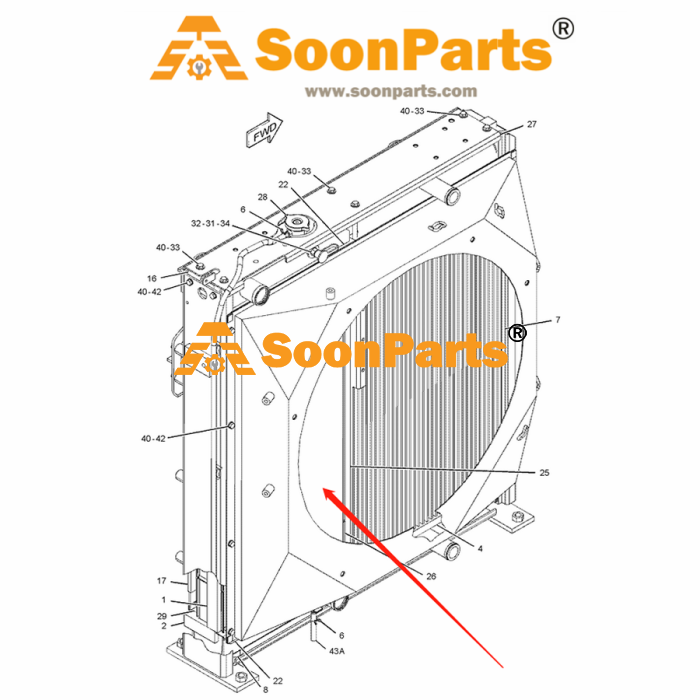 Buy Water Tank Radiator 391-1497 for Caterpillar Excavator Cat 320D2 ...