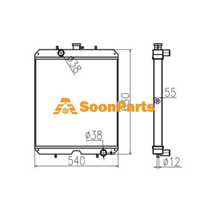 Conjunto de núcleo de radiador de tanque de agua para Yanmar VIO90 VIO80NS