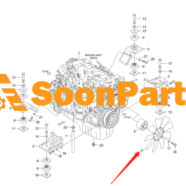 Cooling Fan Blade 11KB-00101 for Hyundai Excavator HX480 L HX520 L