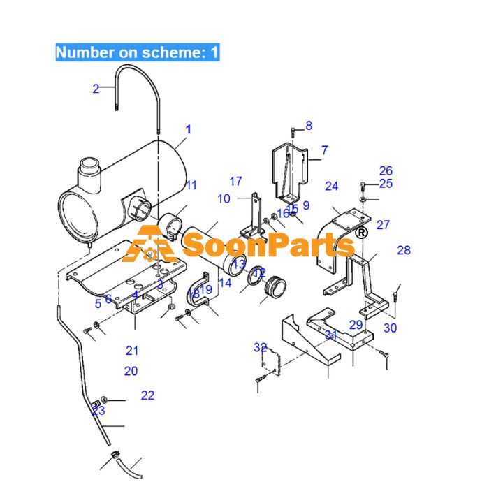 Silencieux d'échappement 207-01-K1160 20701K1160 pour pelle Komatsu ...